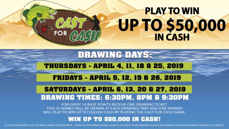 Cast for Cash Drawings - Sandia Resort & Casino
