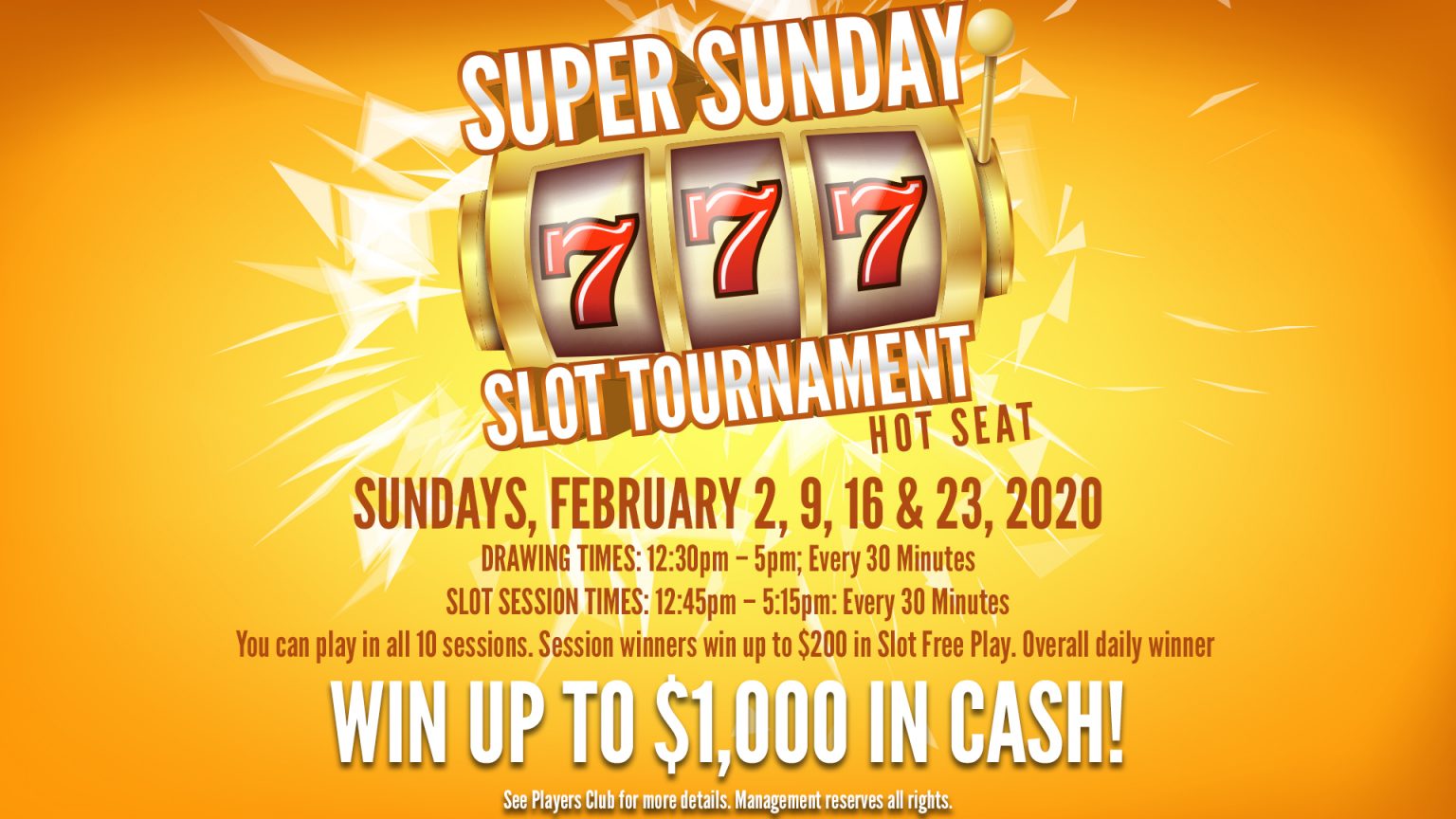 Super Sunday Slot Tournament Hot Seat - Sandia Resort & Casino